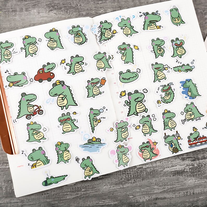 Cute Baby Crocodile Sticker Themed Animal Stickers Alligators - Etsy