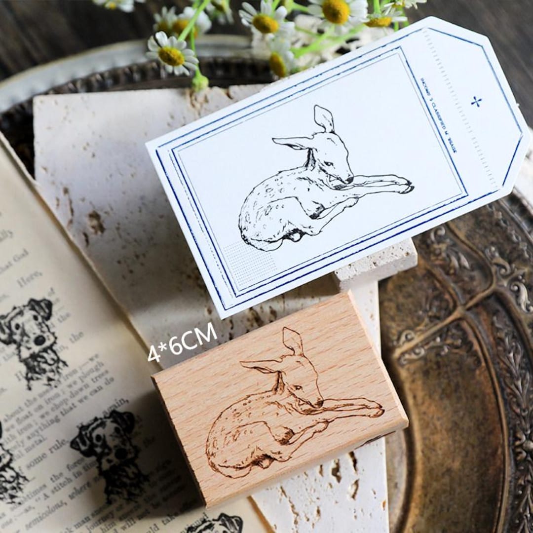 Deer Fawn Pattern Stamps Wooden Stamps Deer Stamp for Junk Journaling ...
