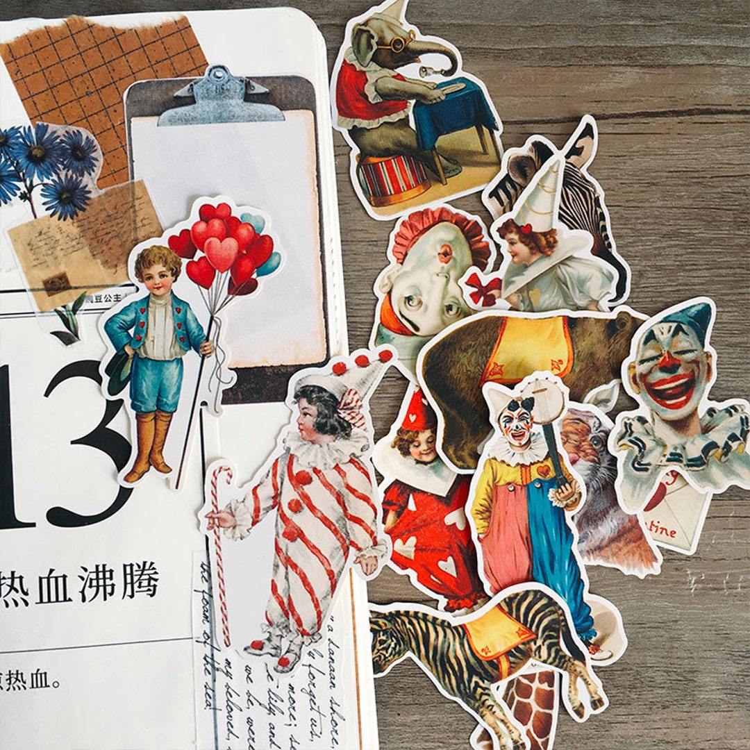 20pcs/pack, Clown,circus and Animal Themed Decorative Stickers, Die Cut ...