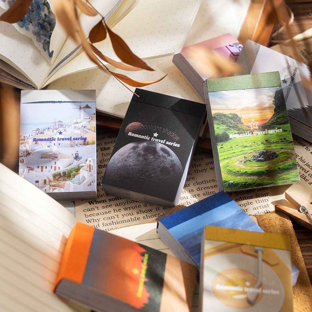 50pcs Nature Mini Washi Sticker Booklet | Assorted Pattern Sky Green ...