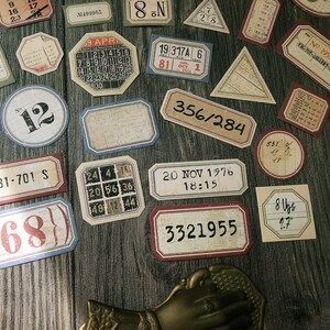 Vintage Number Receipt Stickers- Vintage Number Ticket , Ephemera for ...