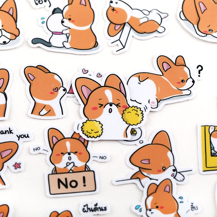 Cute Corgi Dog Themed Sticker Die Cut Stickers Pet Stickers | Etsy