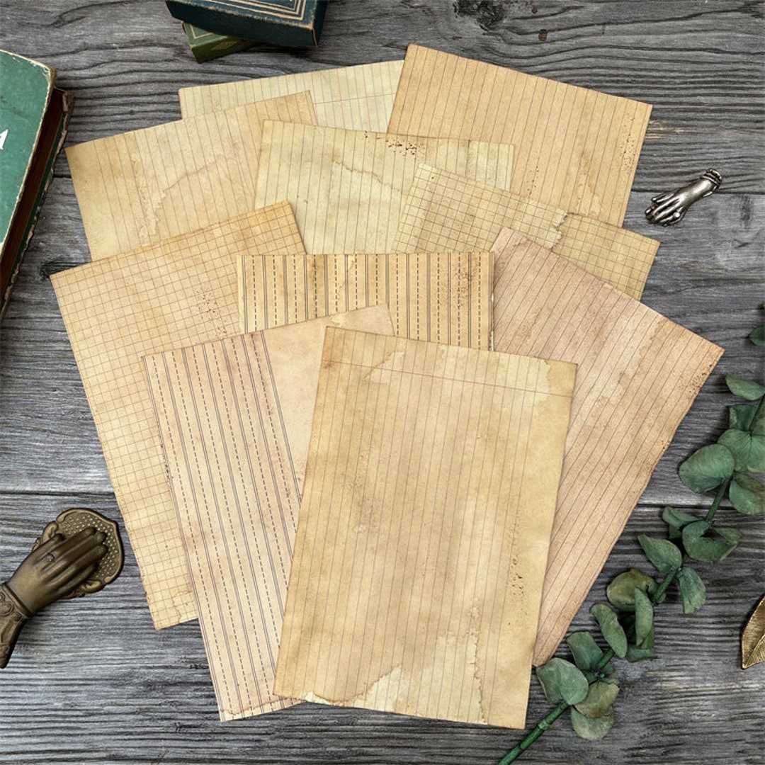 Handmade Coffee Stained Line Paper | Receipt Stickers Coffee Dyed Paper ...