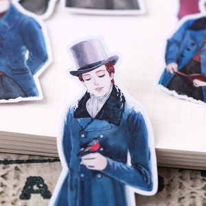 Vintage Gentleman Men Sticker, Old Town Handsome Boy Stickers Pack Die ...