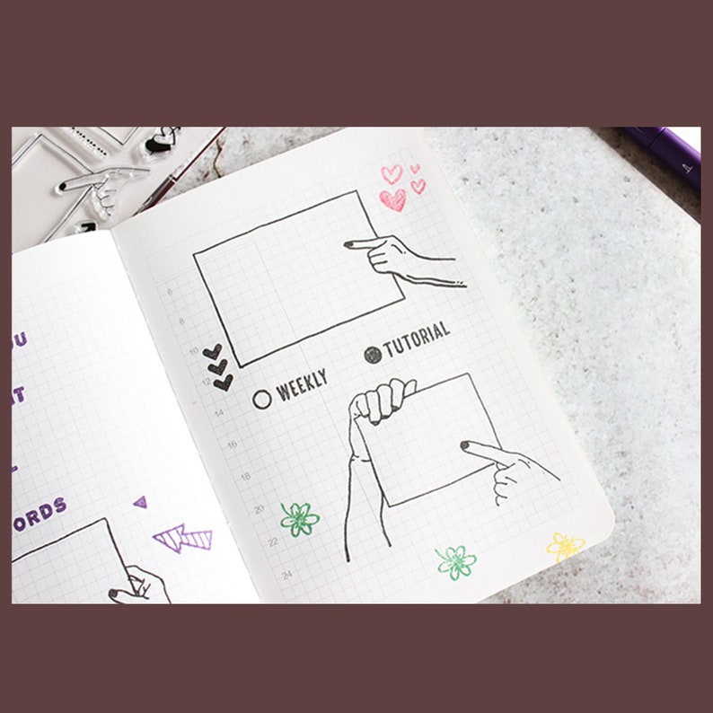 Clear Stamp Set / Clear Stamps /hand Themed Hand With a Paper, Note ...