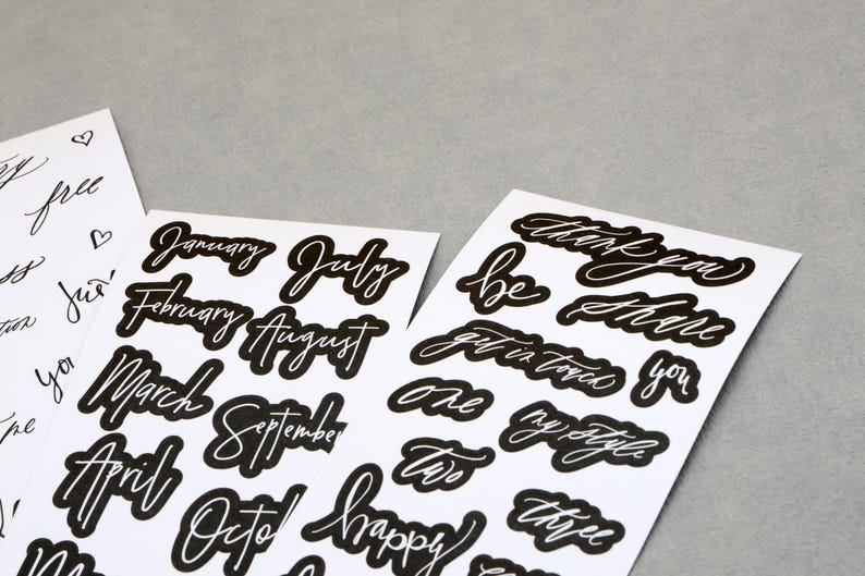 Word Month Sheet Sticker | 12 Sheets Dictionary Letter Phrase ...