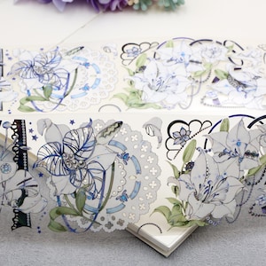 Lily Flower Lace PET Tape ｜blue Lily Flower Lace PET Tape M04 Wt-16 - Etsy