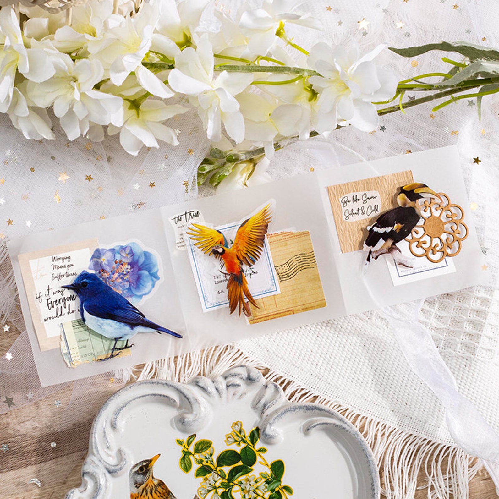 Bird PET Sticker ｜parrot Quill Bird Sparrow Nature Insect Themed PET ...