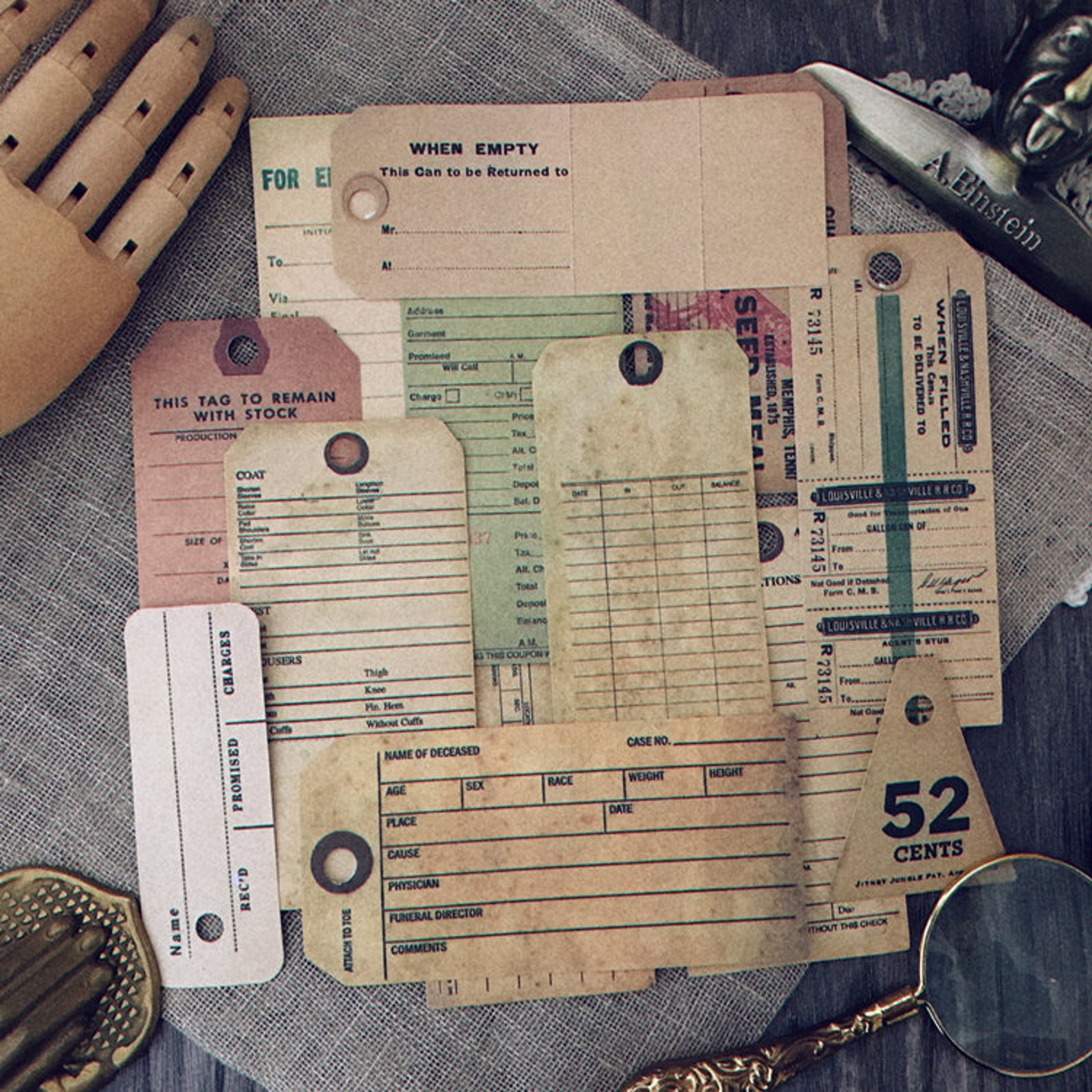 Vintage Receipt Tag Stickers Junk Journal Retro Stickers | Etsy