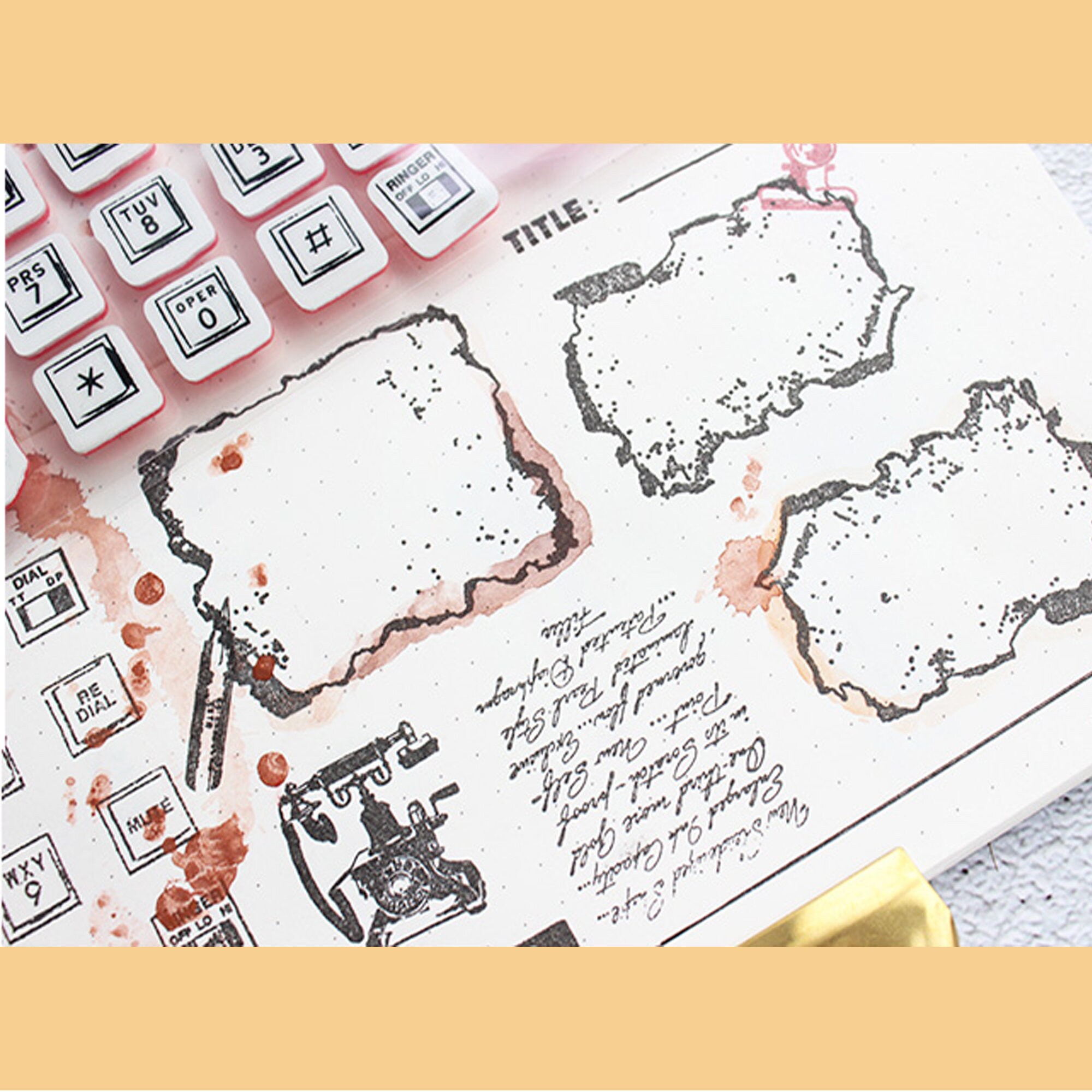 Cling Rubber Stamp Set / rubber stamps / vintage telephone | Etsy