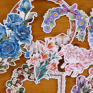 Flower Stickers Floral Frame Leaf Leaves Themed Decorative Stickers ...