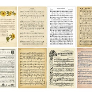 Handmade Coffee Stained Music Note Paper | Retro Music Note Coffee Dyed ...