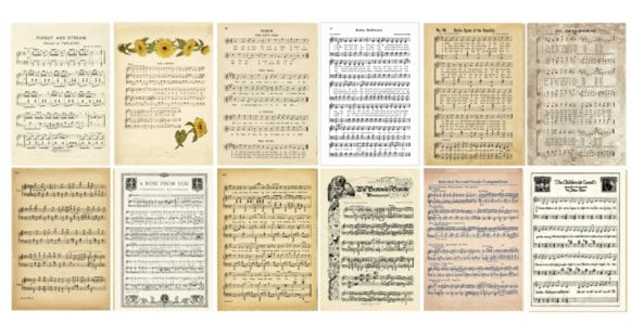 Handmade Coffee Stained Music Note Paper | Retro Music Note Coffee Dyed ...