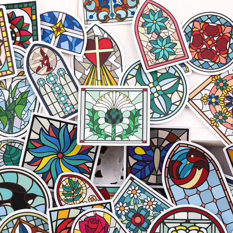 Colourful Stained Glass Window Sticker Church Window Sticker - Etsy