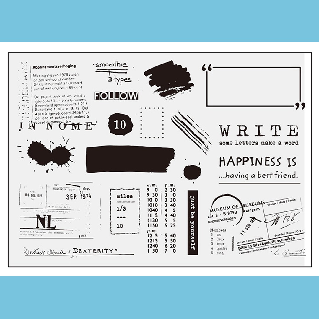 Cling Rubber Stamp Set / Rubber Stamps / Random Design Spot Receipt ...