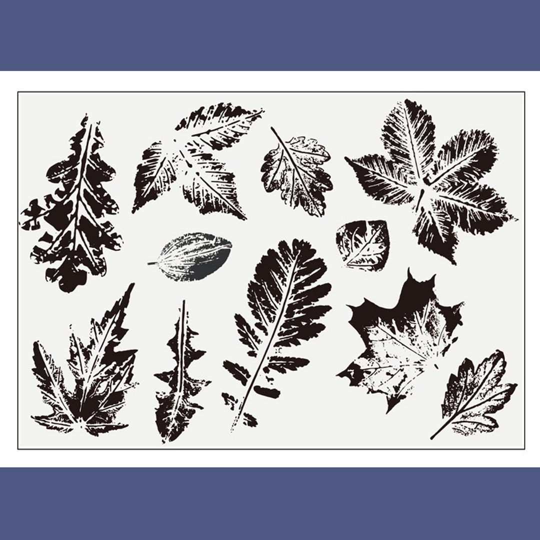 Cling Rubber Stamp Set/ Rubber Stamps / Dried Leaves Nature Leaf ...
