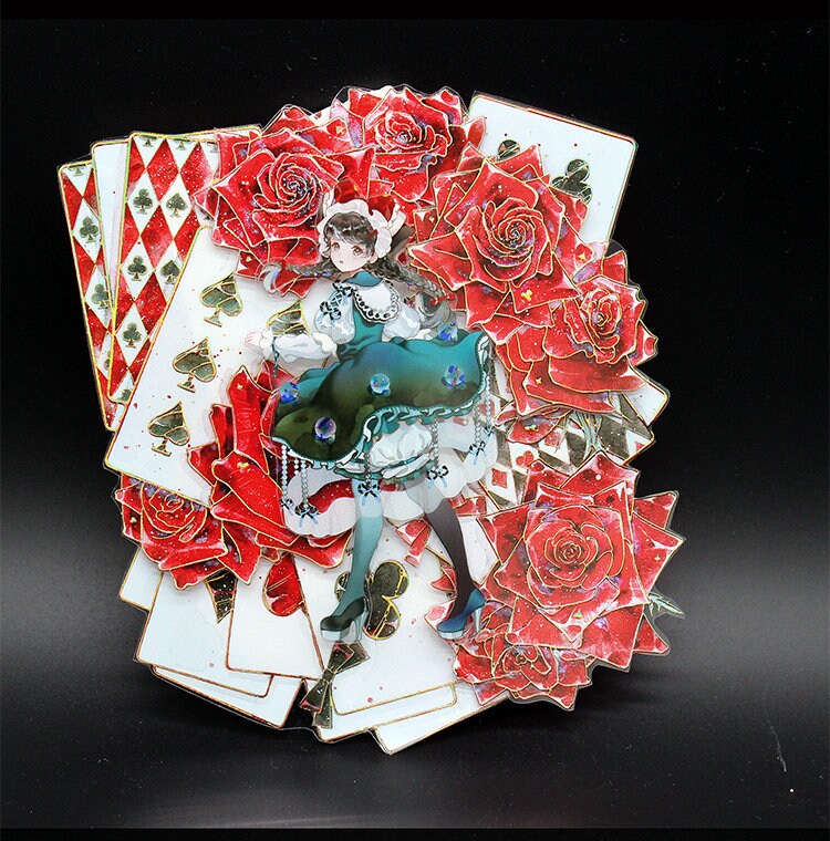 Red Rose Poker Card Themed PET Tape ｜ Card Game Casino Flower Rose Deco ...