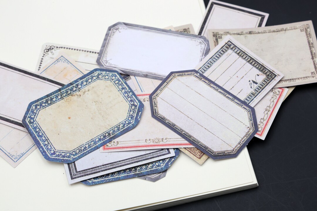 24pcs Vintage Label Stickers | Collage Style Frame Label Receipt Themed ...