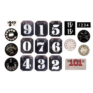 Vintage Number Clock Dial Number Ephemera Pack Themed Collage Ephemera ...