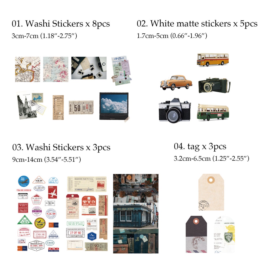 World Travel Junk Journal Kit Pack, Various Travel Paper Receipt ...