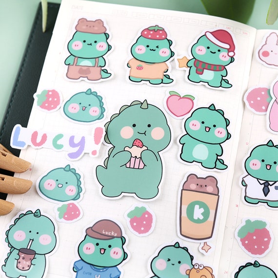 Cute Baby Dinosaur Sticker Themed Animal Stickers Alligators | Etsy