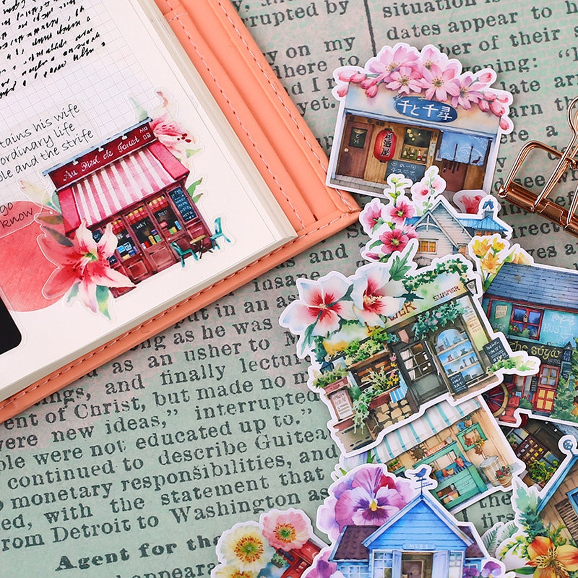 Floral Street Vender Sticker | Street Shop,peddler, Seller, Merchant ...