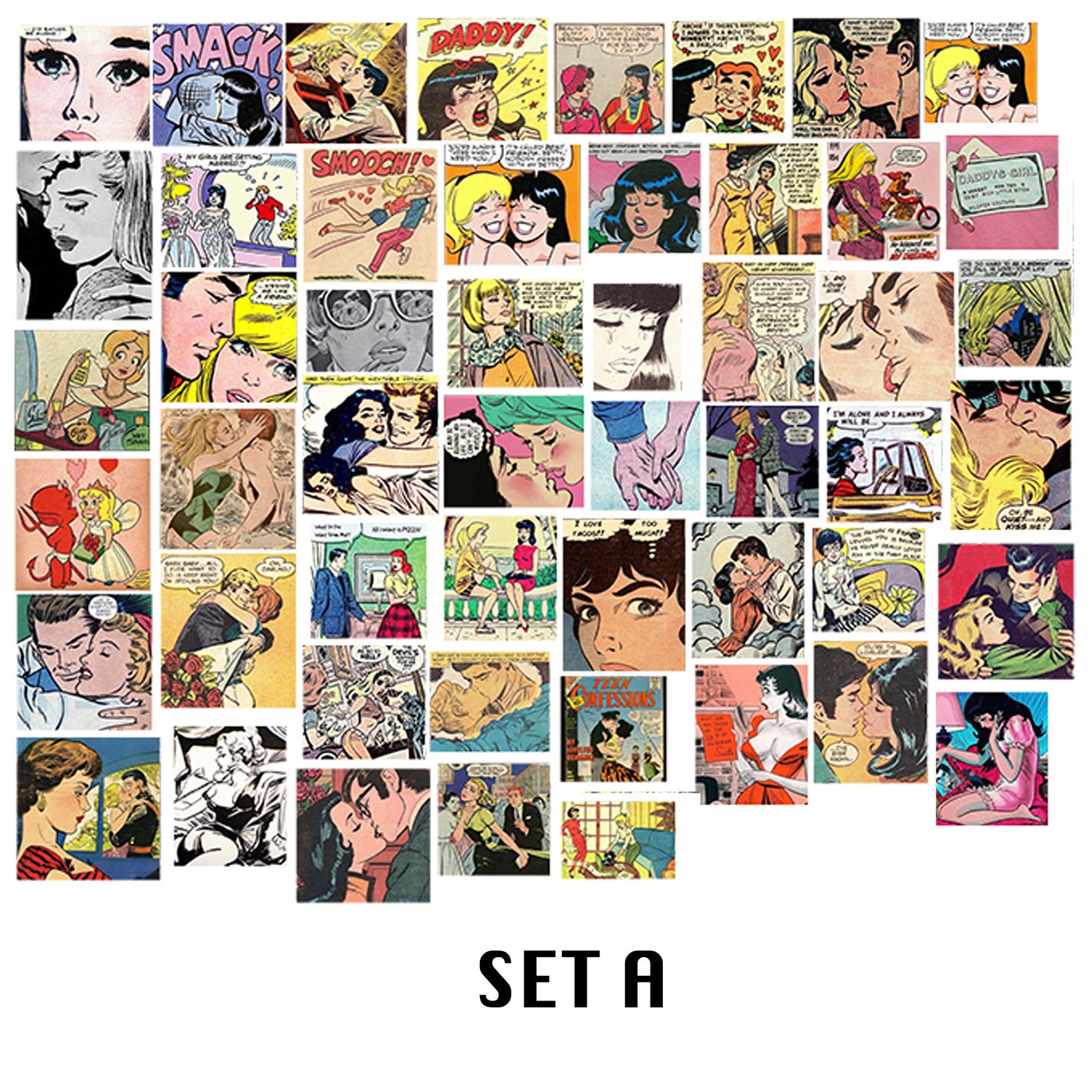 Pop Comic Stickers | Funny Pop Comic Kiss Love Girl Stickers, ML05 - Etsy