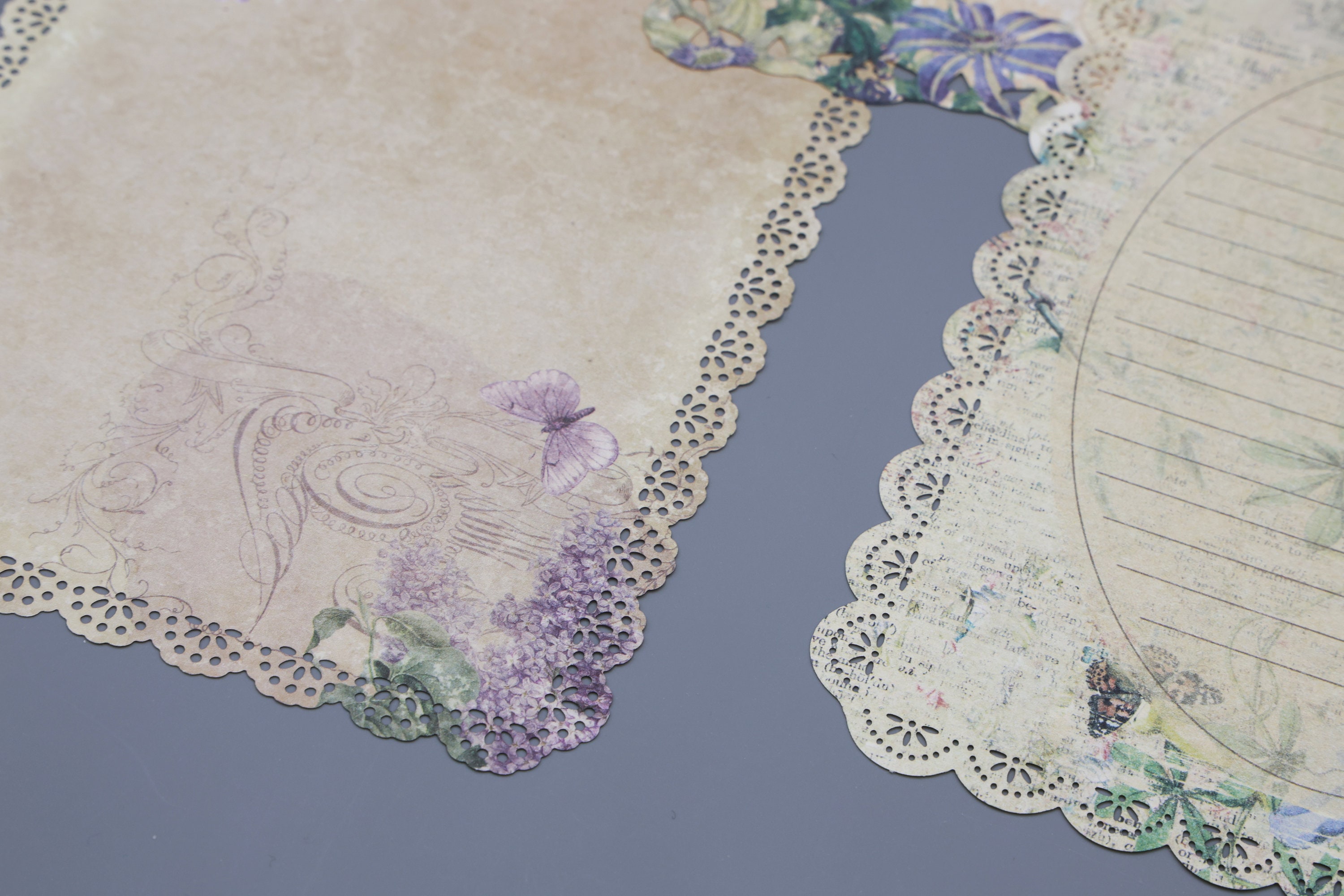 Lace Border Paper Collage Paper | Printed Paper Flower Design ...