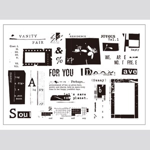 Clear Stamp Set / Clear Stamps / Receipt Collage Frame Designs S36 - Etsy