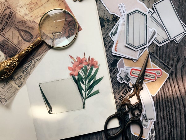 18pcs/pack Vintage Label Sticker Junk Journal Kit Pack Vellum - Etsy