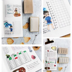 Wood Stamps Rubber Stamps Tracker Round Tracker Stamp, Calendar Stamp ...