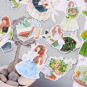 Fashion Girl Stickers | Casual Life Modern Girls Dress Street Style ...