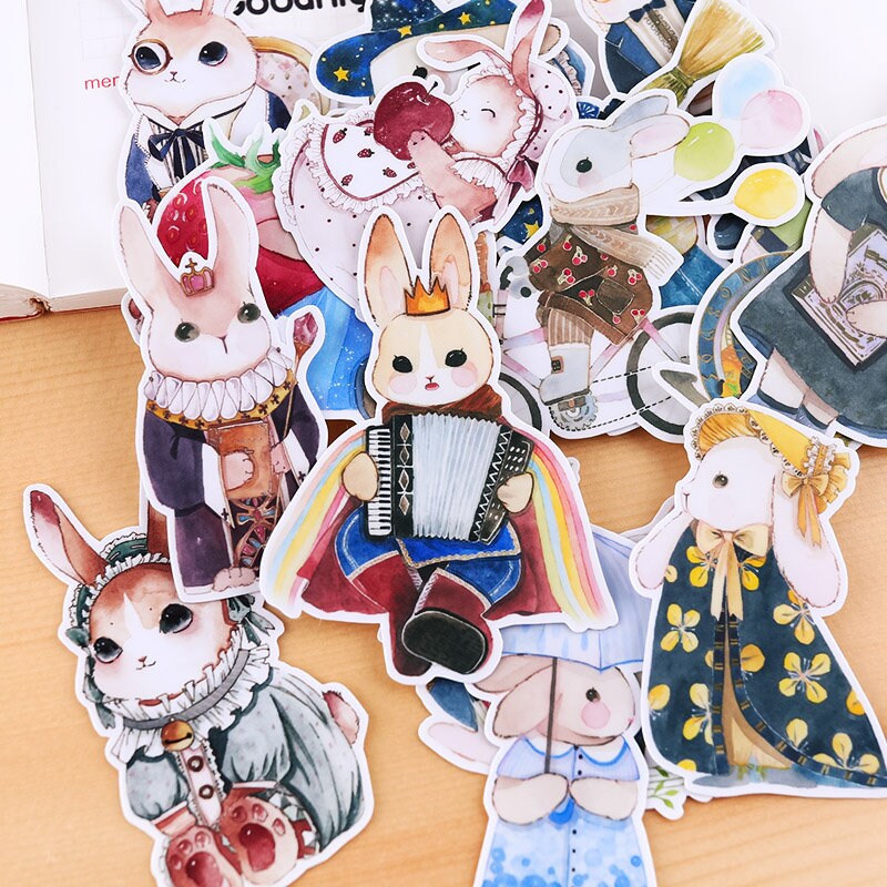 Cute Rabbit Bunny Sticker Themed Animal Sticker Decorative | Etsy