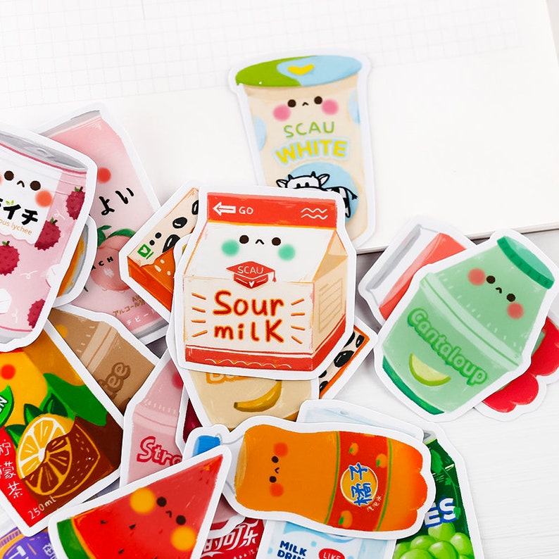 Cute Soft Drinks Sticker Soda Juice Beer Coke Snack Fruit | Etsy