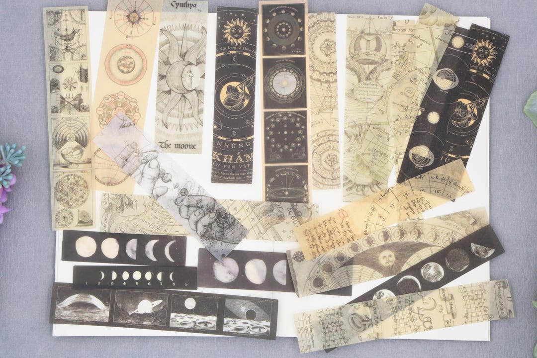 Washi Stickers | Moon Themed Strips Stickers Nature Moon Planet Note ...