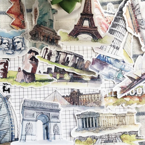 Travel Sticker Tourist Attractions Scenic Spots - Etsy