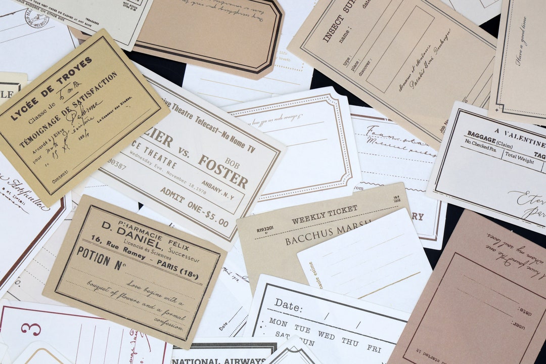 Retro Ticket Receipt Paper | Various Ticket Paper Collage Paper Set - Etsy