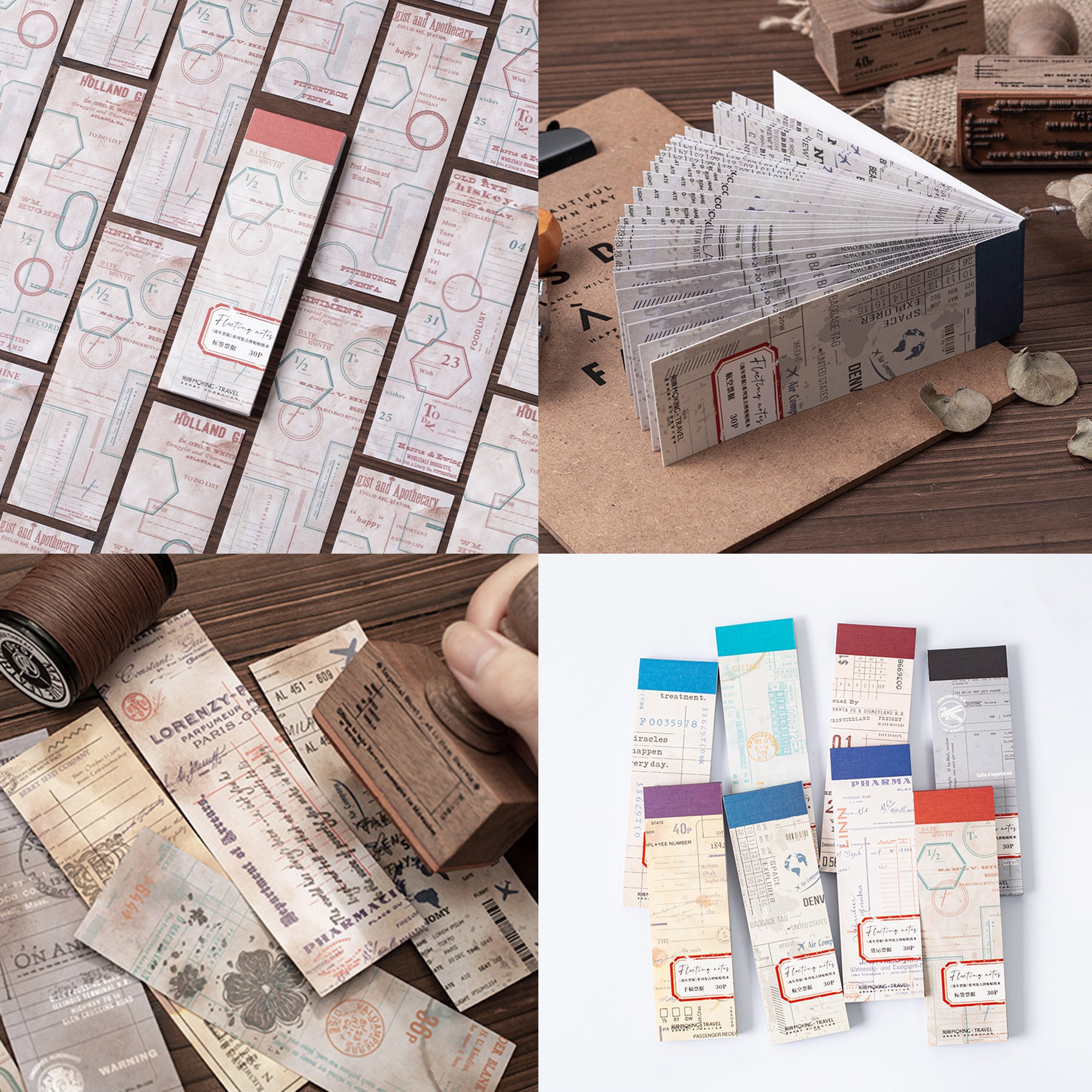 Washi Sticker Collage Receipt Booklet | Assorted Pattern Number Receipt ...