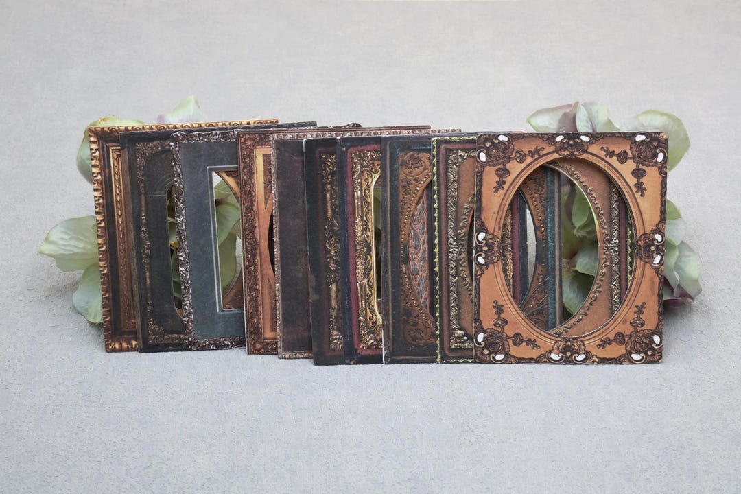 Vintage Wood Carved Frame Card | 30pcs/pack Vintage Metal Photo Frame ...