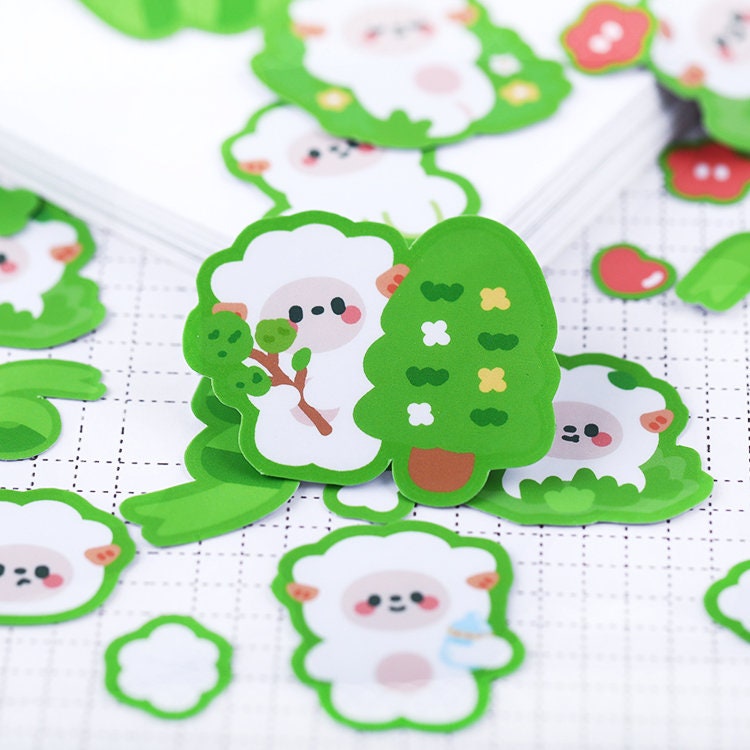 Cute Baby Sheep Sticker Themed Baby Lamb Stickers, Cartoon Stickers ...
