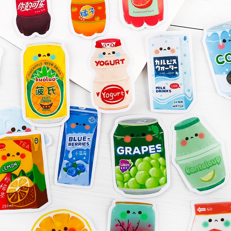 Cute Soft Drinks Sticker Soda Juice Beer Coke Snack Fruit | Etsy