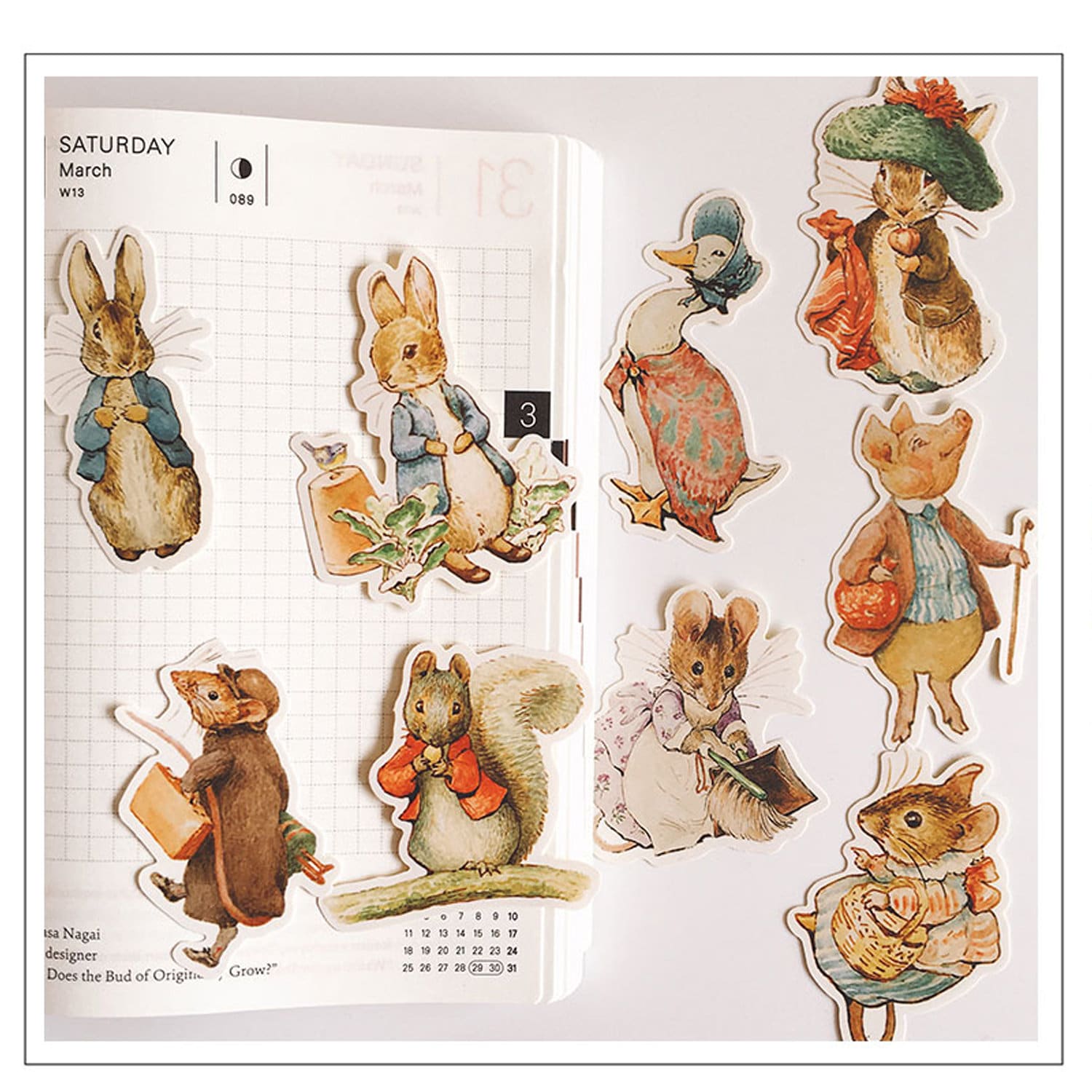 Vintage Animal Duck Rabbit Mouse Decorative Stickers Die Cut | Etsy