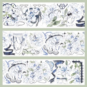 Lily Flower Lace PET Tape ｜blue Lily Flower Lace PET Tape M04 Wt-16 - Etsy