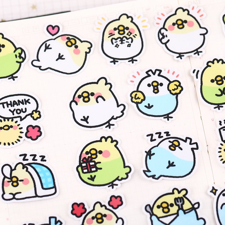 Cute Cockatiel Face Emoji Sticker S3 Themed Animal Sticker - Etsy