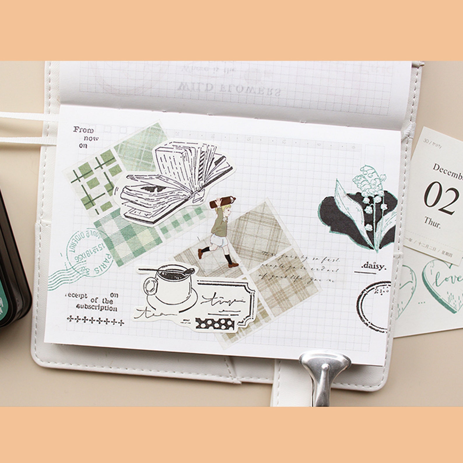 Clear Stamp Set /clear Stamps / Reading Time Flower Relax Time ...
