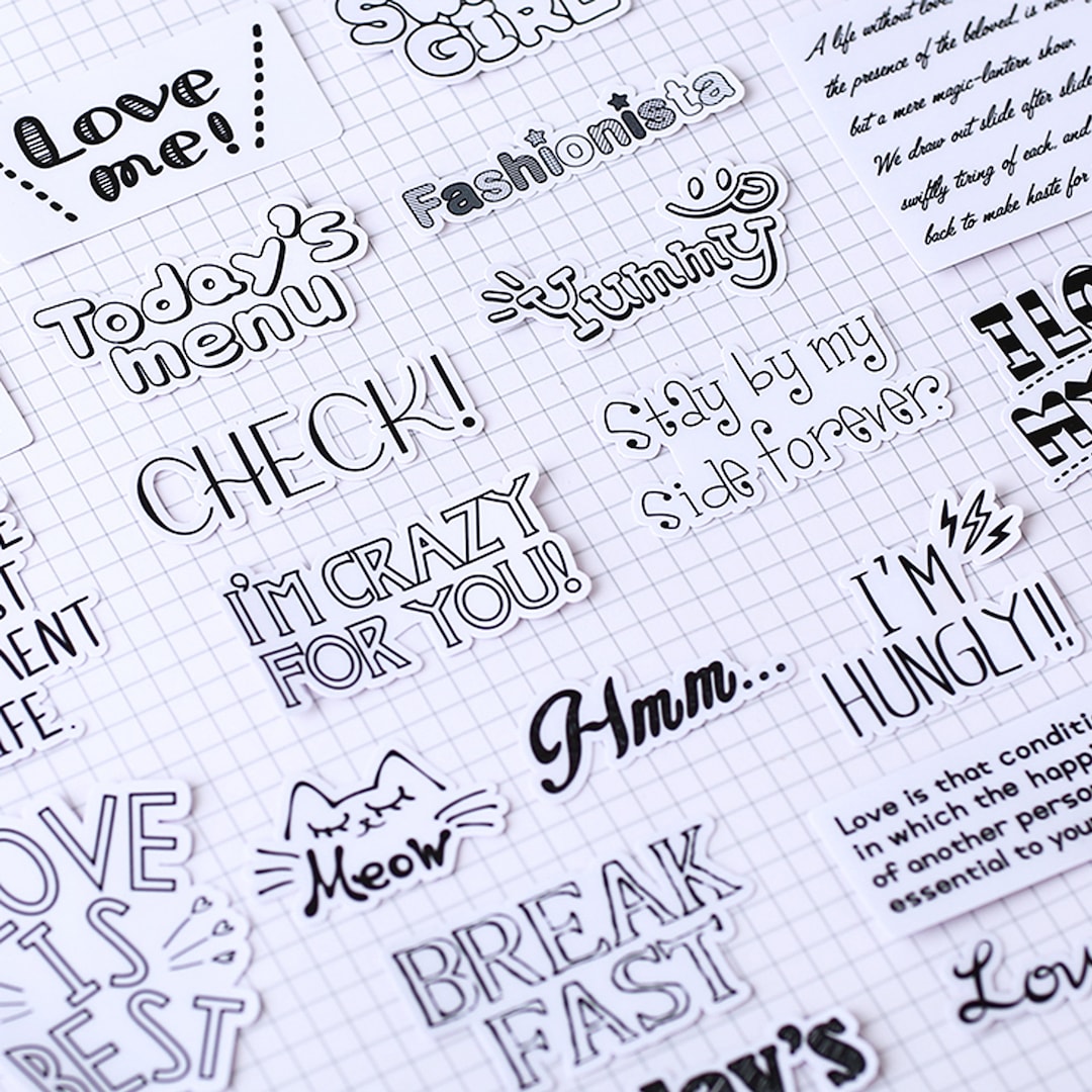Calligraphy Stickers | Brush Letter Stickers Quotes Word Stickers ...