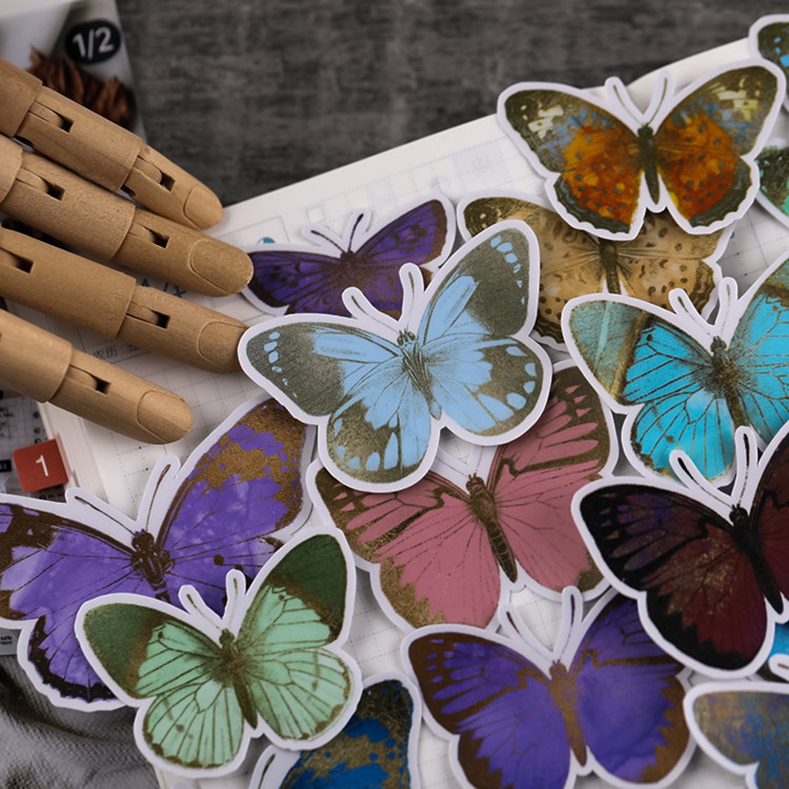 Butterfly Stickers Butterfly Colorful Themed Insect Junk - Etsy