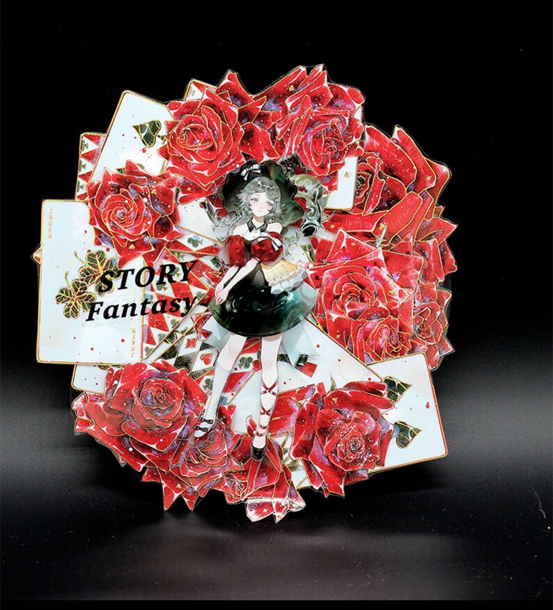 Red Rose Poker Card Themed PET Tape ｜ Card Game Casino Flower Rose Deco ...