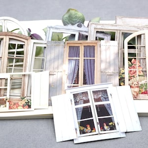 Various Window Paper Cuts 10pcs/pack Window Card Junk Journal Kit Pack ...