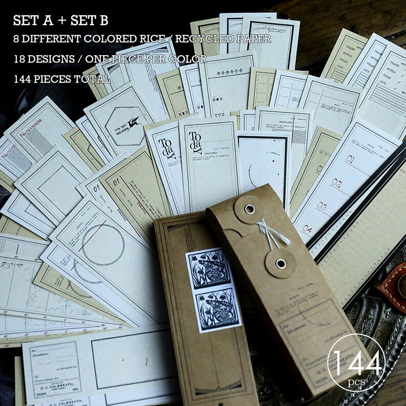 144pcs Collage Cards Specialty Paper Vintage Card Assorted | Etsy